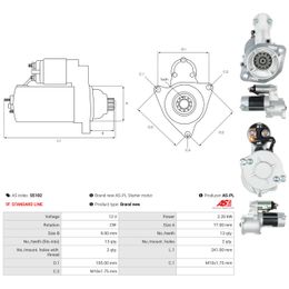 AS-PL Starter s5102 f&uuml;r HYUNDAI MITSUBISHI