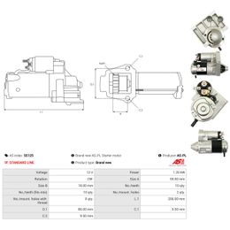 AS-PL Starter s5125 f&uuml;r Chrysler MITSUBISHI CHEVROLET