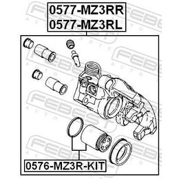 FEBEST Bremssattel 0577mz3rl Hinterachse links f&uuml;r Ford Volvo MAZDA NISSAN