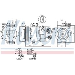 NISSENS Kompressor, Klimaanlage 890643 f&uuml;r KIA