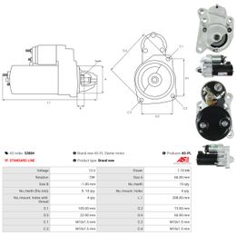AS-PL Starter s3004 f&uuml;r RENAULT Peugeot Volvo DAF Ford MITSUBISHI