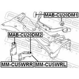 FEBEST Lagerung, Differentialcu5wrl Hinterachse links f&uuml;r MITSUBISHI
