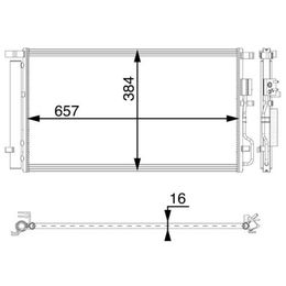 Mahle Kondensator, Klimaanlage ac64000p f&uuml;r KIA