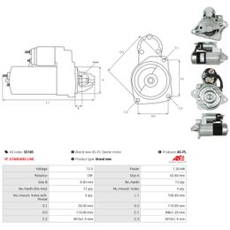 AS-PL Starter s5185 f&uuml;r MITSUBISHI RENAULT