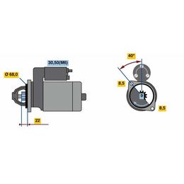 Bosch Starter 0986023660 f&uuml;r Opel Vaughall CHEVROLET Fiat