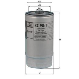 KNECHT Kraftstofffilter kc981 Anschraubfilter 163mm Gewindema&szlig;M16x1,5 f&uuml;r BMW