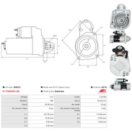 AS-PL Starter s5421s f&uuml;r Chrysler MITSUBISHI