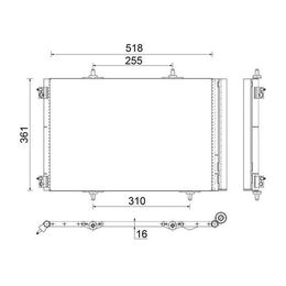 Mahle Kondensator, Klimaanlage ac466000s f&uuml;r Vaughall Citro&euml;n DS Citro&euml;n/Peugeot