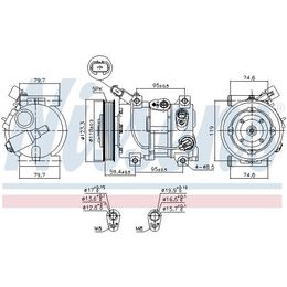 NISSENS Kompressor, Klimaanlage 890652 f&uuml;r KIA
