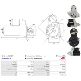 AS-PL Starter s0088pr f&uuml;r Opel CHEVROLET Fiat DAEWOO GM