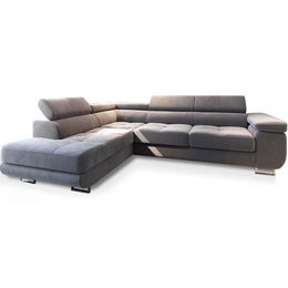 Masseno Ecksofa, Hellgrau, Holzwerkstoff, 5-Sitzer, L-Form,L-Form, 275x202 cm, Wohnzimmer, Sofas & Couches, Wohnlandschaften, Ecksofas