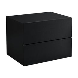 [en.casa] Wandregal, Schwarz, Holzwerkstoff, 2 Schubladen, Rechteckig, 40x30x29 cm, Wohnzimmer, Regale, Wandregale