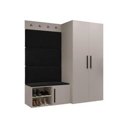 Mirjan24 Garderoben-Set, Anthrazit, Kaschmir, Holzwerkstoff, Textil, Rechteckig, 80x191x50 cm, Garderobe, Garderoben-Sets & Serien, Garderoben-Sets