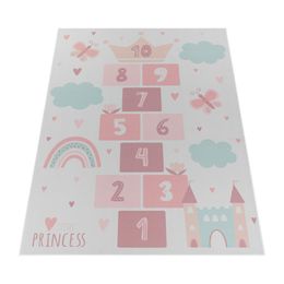 Paco Home Kinderteppich, Creme, Textil, Rechteckig, 160x220 cm, strapazierf&auml;hig, f&uuml;r Fu&szlig;bodenheizung geeignet, Teppiche & B&ouml;den, Teppiche, Teppich Kinderzimmer