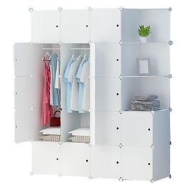 Modularer, Wei&szlig;, Kunststoff, 147x183x47 cm, Schlafzimmer, Kleiderschr&auml;nke, Dreht&uuml;renschr&auml;nke