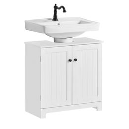 sobuy Waschbeckenunterschrank, Wei&szlig;, Holzwerkstoff, 60x60x30 cm, Badezimmer, Badezimmerschr&auml;nke, Waschbeckenunterschr&auml;nke