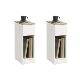 sobuy Nachttisch, Wei&szlig;, Holzwerkstoff, 20x60x35 cm, Schlafzimmer, Nachttische