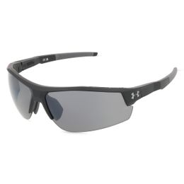Under Armour UA SKILLZ/G | Herren-Sonnenbrille | Fassung: Halbrand, Eckig, Kunststoff, Schwarz Matt | Glasfarbe: Grau