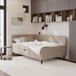 P & B Boxbett, Beige, Textil, H3, H&ouml;he ca. 18 cm, 90x200 cm, Bettkasten, Kinder- & Jugendzimmer, Jugendm&ouml;bel, Jugendbetten