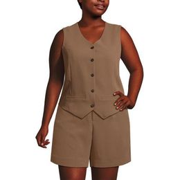 LANDS' END Weste aus Cr&ecirc;pe, Damen,  Braun, Polyester, by Lands' End