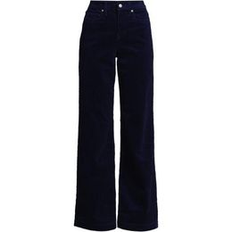 LANDS' END Breitcord-Hose High Waist mit weitem Bein, Damen,  Blau, Elasthan/Baumwoll-Mischung, by Lands' End