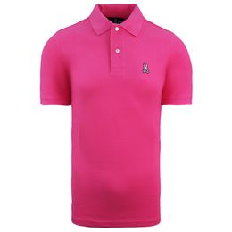Psycho Bunny Classic Polo Kurzarm Pink Herren Top B6K001S7PC
