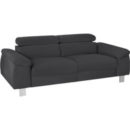 3-Sitzer COTTA "Komaris, B: 193 cm", schwarz, B:193cm, Microfaser PRIMABELLE (100% Polyester);Kunstleder SOFTLUX;Feinstruktur (100% Polyester);Kunstleder SOFTLUX/Struktur (100% Polyester);NaturLEDER, Sofas, mit Kopfteilverstellung