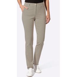 Webhose Casual Looks, Damen, Gr. 54, Normalgr&ouml;&szlig;en, sand, schwarz, gemustert, 72% Viskose, 25% Polyamid, 3% Elasthan, gemustert, Hosen