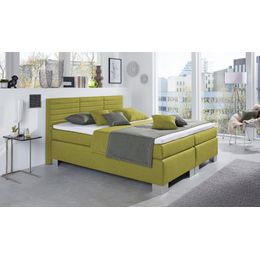 Boxspringbett Hapo "ATLANTA mit hohem Kopfteil", gr&uuml;n, B:190cm L:210cm, Komplettbetten, Boxspringbett, erh&auml;ltlich in verschiedenen Breiten, Farben & Matratzenarten