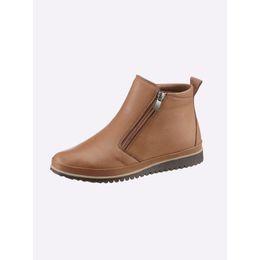 Stiefelette Andrea Conti, Damen, Gr. 39, braun (cognac), Glattleder, Leder, Rindsleder, Schuhe Stiefelette