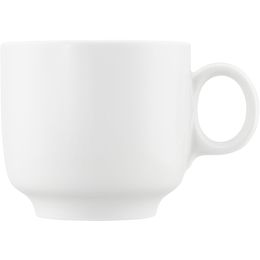 Cappuccinotasse Seltmann Weiden "Sento Home", wei&szlig;, unifarben, B:11,9cm H:8cm &Oslash;:8,8cm, Porzellan, Trinkgef&auml;&szlig;e, Cappuccinotasse, Kaffeetasse mit Henkel, 330 ml