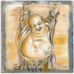 Wandbild Artland "Fr&ouml;hlicher Buddha II", beige (farbe bild(er): naturfarben), B:70cm H:70cm, Bilder, als Leinwandbild, Poster in verschied. Gr&ouml;&szlig;en