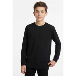 Langarmshirt name it "NKMVOBBO LS NREG TOP NOOS", Jungen, Gr. 116, schwarz, Jersey, Obermaterial: 100% Baumwolle, unifarben, normal h&uuml;ftbedeckend, Rundhals, abgesteppte Kante, Shirts Langarmshirt