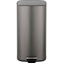 M&uuml;lleimer OTTO HOME "Keenna, Soft Close, mit verstecktem Griff", metal grau, B:31,6cm H:61,1cm T:36,6cm, Edelstahl, M&uuml;lleimer, M&uuml;lleimer, Treteimer f&uuml;r K&uuml;che oder Bad, Abfalleimer mit Deckel