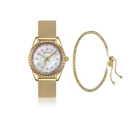 Quarzuhr MARC LAUDER "SMD8-3", gold, Armbanduhren, Damen, Quarzuhr