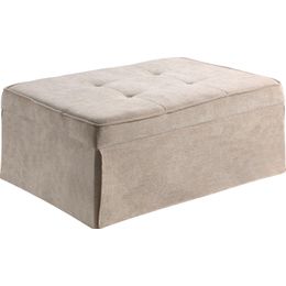 Schlafsofa "Finn", beige (creme), B:100cm H:43cm T:70cm, 100% PES, ATLANTIC HOME COLLECTION, Sofas, Schlafsofa, wandelbar zum Loungesessel, Relaxliege und G&auml;stebett, inkl. Kissen