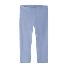 Caprileggings name it "NKFVIVIAN CAPRI LEGGING FF NOOS", M&auml;dchen, Gr. 104, N-Gr, lila impression, Jersey, Obermaterial: 95% Baumwolle, 5% Elasthan, unifarben, slim fit wadenlang, Hosen, aus elastischer Baumwollmischung, schmale Passform, wadenlang