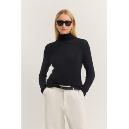 Sweatshirt Bugatti "weich & elastisch", Damen, Gr. XL, schwarz (290, schwarz), 95% Modal, 5% Elasthan, unifarben, normal, normaler Saum, Sweatshirts Sweatshirt, in einem Modal-Mix