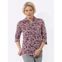 Poloshirt CLASSIC "Poloshirt", Damen, Gr. 44, orchidee, ecru, bedruckt, 100% Baumwolle, gemustert, mehrfarbig, Shirts