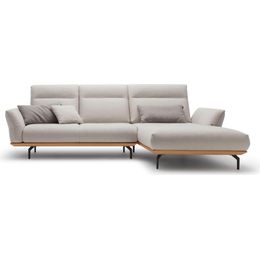 Ecksofa "CR.460 Designsofa mit verstellbarer R&uuml;ckenlehne, hochwertig & bequem", grau (seidengrau 044, 12), B:298cm H:103cm T:183cm, Chenille COCO (72% Polyester 15% Baumwolle 13% Polyacryl), CREATION BY ROLF BENZ, Sofas, Ecksofa, Sockel in Eiche, Alugussf&uuml;&szlig;e in umbragrau, Breite 298 cm