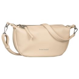 Schultertasche Bruno Banani "Amalfi", Damen, Gr. B/H/T: 28cm x 16cm x 9cm, beige, Lederimitat, Taschen Schultertasche, abnehmbarer Schulterriemen Handtasche Damen in modischer Form
