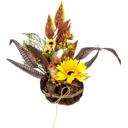 Kunstpflanze I.GE.A. "Sonnenblumen-Arrangement", gelb, B:30cm H:28cm, Kunstpflanzen, Kunstpflanze, Im Zapfen-Topf