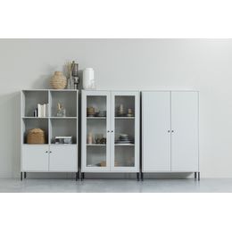 Vitrine Woood "Xam FSC-Kiefernholz geschliffen mit offenen F&auml;chern 100x40x155 cm", wolken, grau, B:100cm H:155cm T:40cm, Massivholz, Schr&auml;nke, Vitrine, Sichtbare Maserung, Tragkraft 15 kg pro Boden, einfach zu montieren