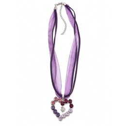 Allg&auml;u Rebell Kette mit Anh&auml;nger ALLG&Auml;U REBELL "Gudrun", Damen, Gr. onesize, Metall, lila (violett), Basic, Halsketten, Herz mit beweglichen Edelwei&szlig;