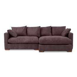 Ecksofa Home Affaire "Coray", braun (dunkelbraun), B:266cm H:80cm T:153cm, 100% Polyester, Sofas, Ecksofa, Breite 266 cm, extra weich und kuschelig, mit Federn und Daunen