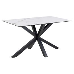 Esstisch ACTONA GROUP "Heaven mit Keramikplatte & stabilem Stahlgestell, mehrere Varianten", schwarz (schwarz, wei&szlig;), B:135cm H:75,5cm T:80cm, Tische, Esstisch