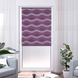 Doppelrollo K-home "Welle", bordeaux, B:75cm H:200cm, Polyester, Rollos, im Festma&szlig;