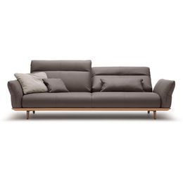 4-Sitzer "CR.460 Designsofa, erstklassiger Sitzkomfort, verst. R&uuml;ckenlehne", beige (beigegrau 534, 26), B:248cm H:103cm T:100cm, NaturLEDER OSKAR (echtes Rindsleder), CREATION BY ROLF BENZ, Sofas, Sockel in Eiche, F&uuml;&szlig;e Eiche natur, Breite 248 cm