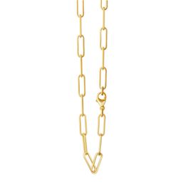 Collierkettchen Vivance "925/- Sterling Silber vergoldet Gliederkette 55 cm", gelb, Halsketten, Damen, 55cm, Silber 925 (Sterlingsilber), L: 55 B: 4,8mm, gl&auml;nzend, B:4,8mm