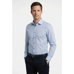 Langarmhemd OLYMP "No 6 six", Herren, Gr. 41, N-Gr, wei&szlig;, Web, Obermaterial: 97% Baumwolle, 3% Elastolefin, sehr schmal normal, Hemden, super slim, New York Kentkragen, gemustert, Businesshemd